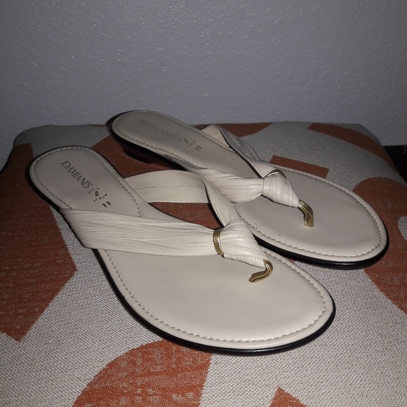 Damiani | Shoes | Damianis Made In Italy Cream Color Sandals | Poshmark